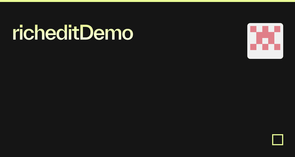 richeditDemo - Codesandbox