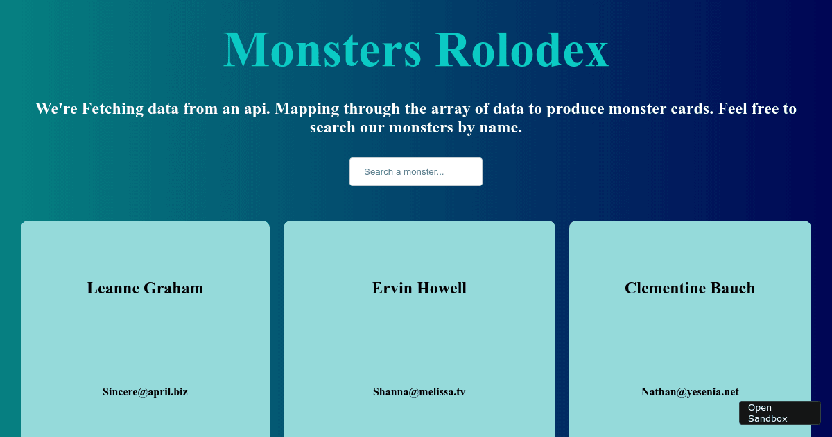 monsters-rolodexfetch-api-and-filter-exemple - Codesandbox