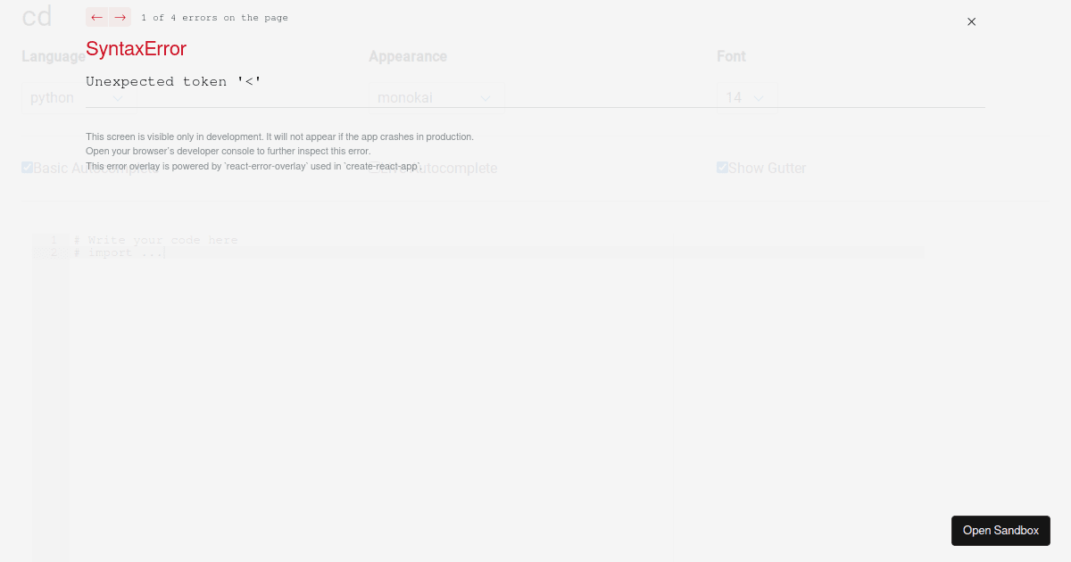 react-ace (forked) - Codesandbox react-ace (forked) - Codesandbox