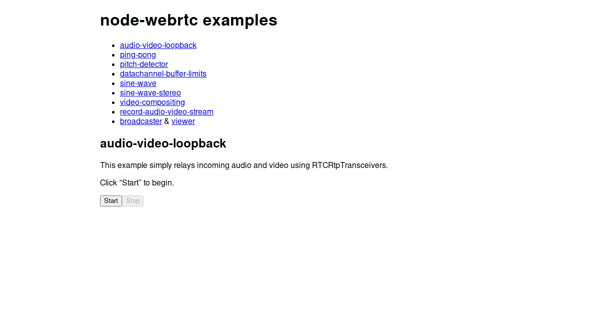 Node Webrtc Examples Codesandbox