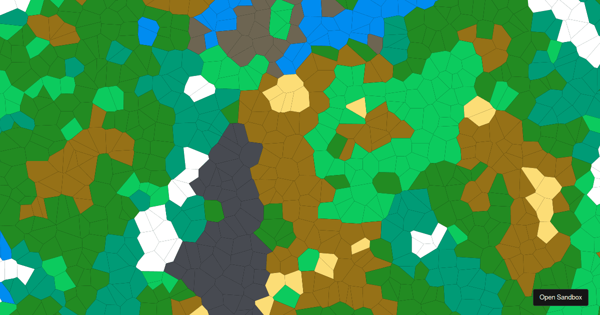 teotlu/procedural-generation-test-voronoi - Codesandbox teotlu/procedural-generation-test-voronoi - Codesandbox