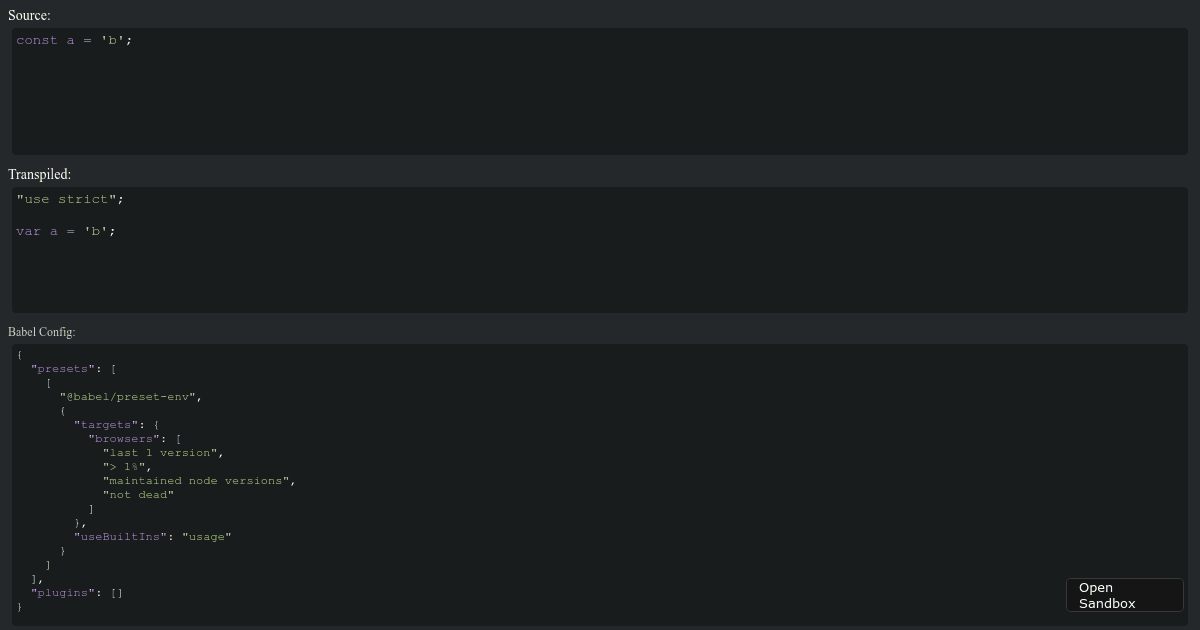 Babel Playground (forked) - Codesandbox