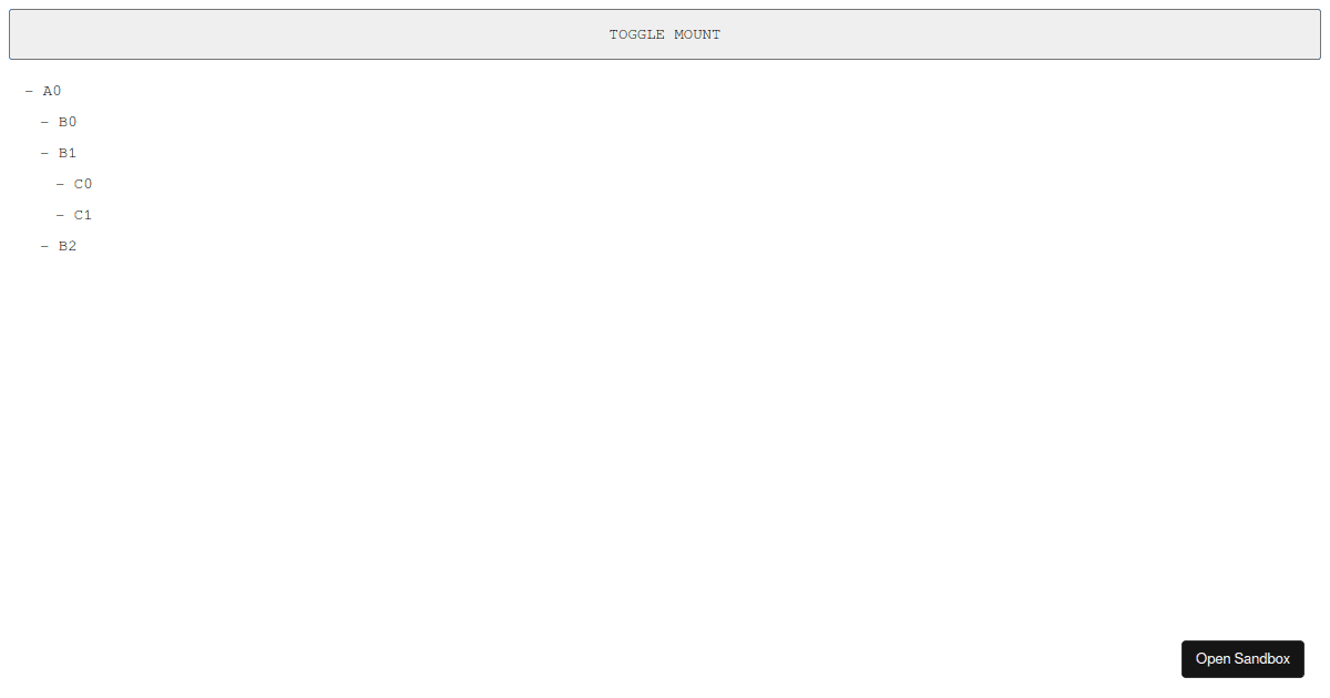 React Rendering Forked Codesandbox