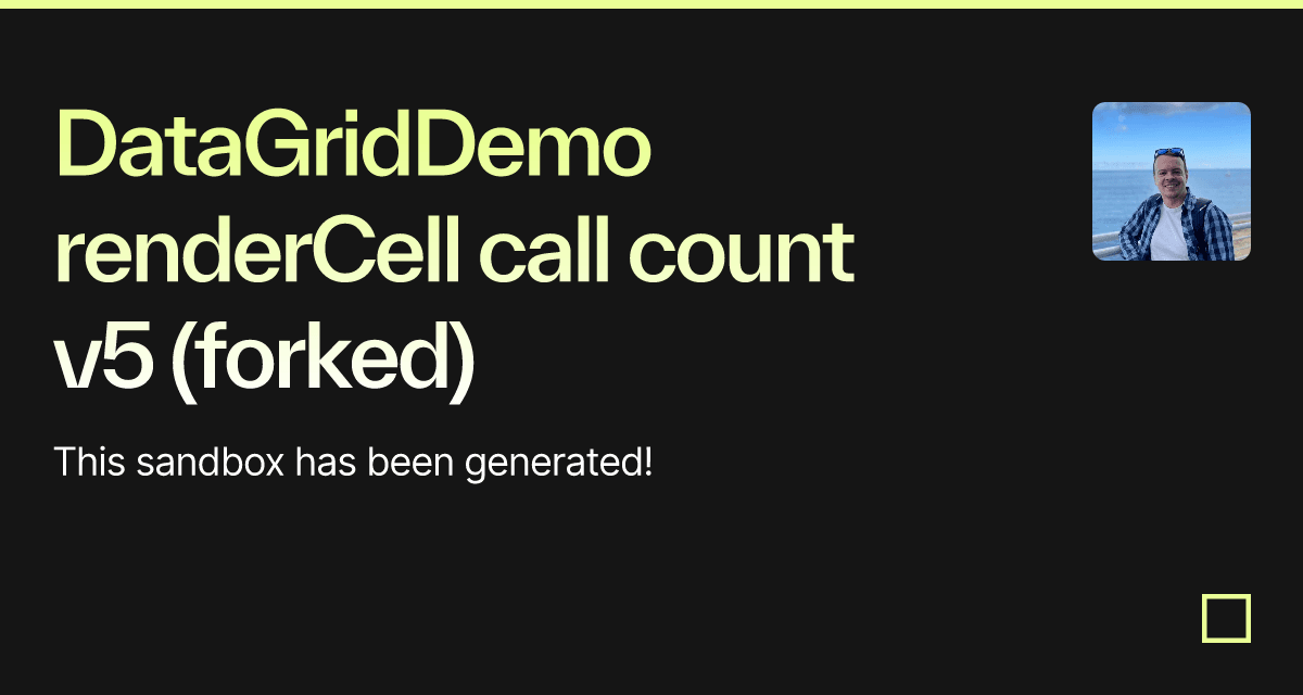 DataGridDemo renderCell call count v5 (forked) - Codesandbox