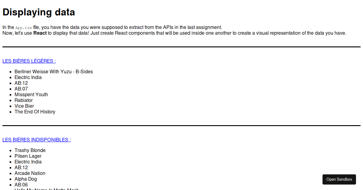 Data Displaying (forked) - Codesandbox