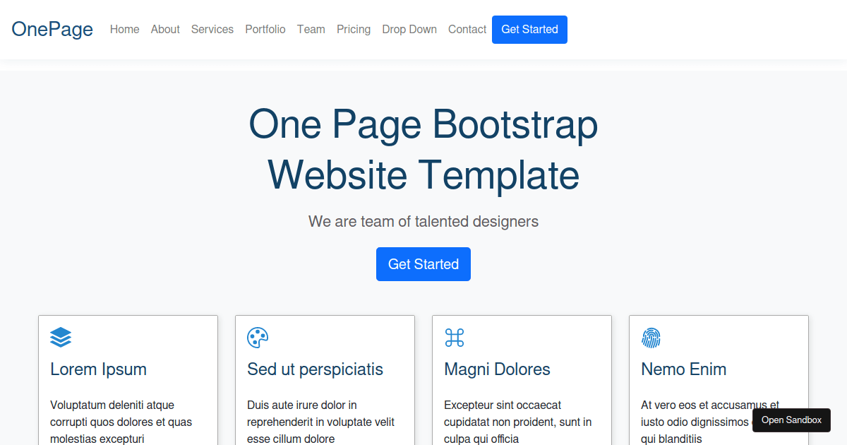 onepage - Codesandbox