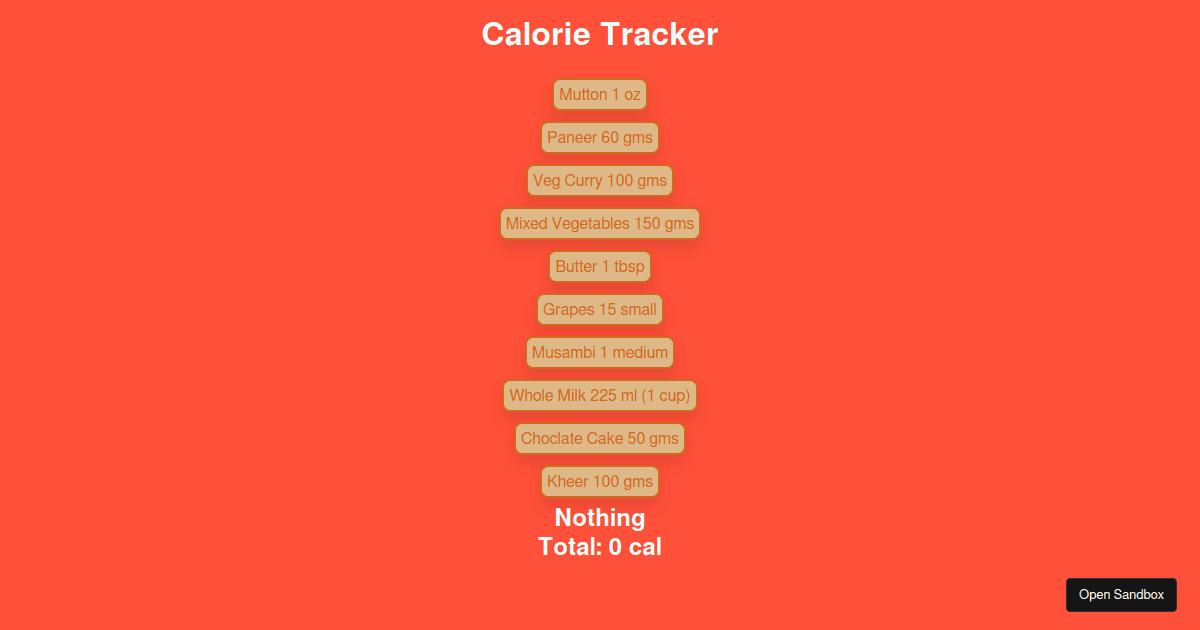 calorie-tracker - Codesandbox