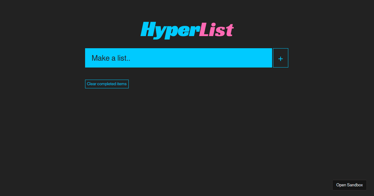 hyperlist - Codesandbox