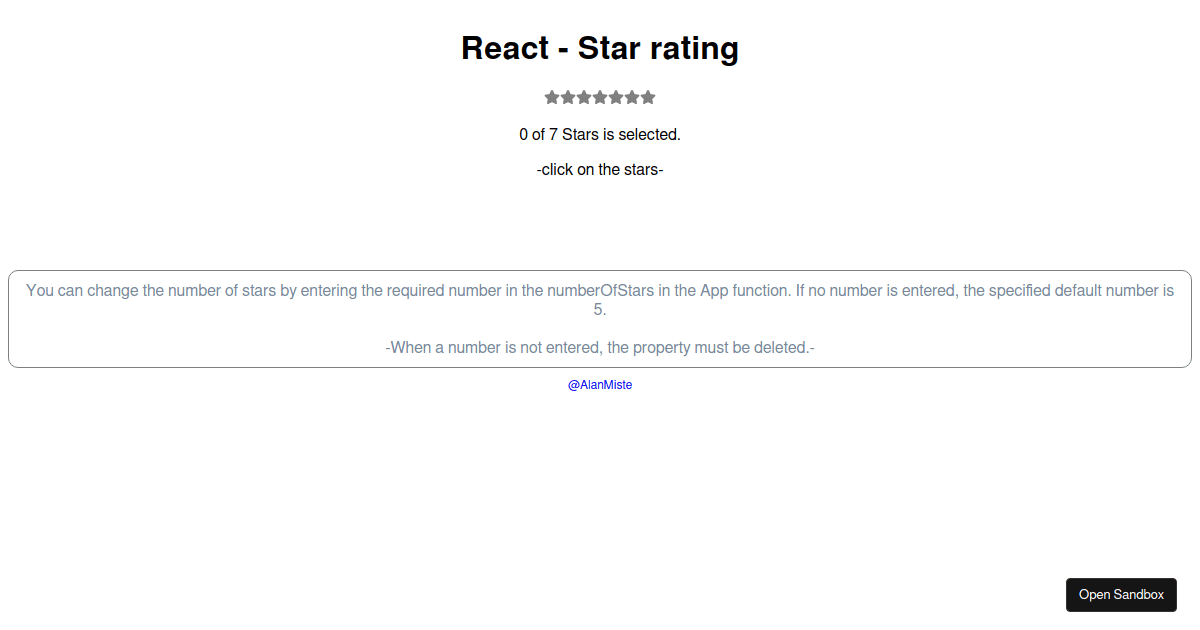 Star Rating - Codesandbox