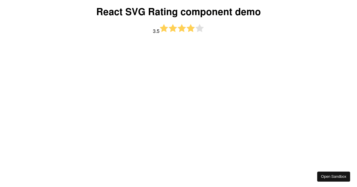 react-svg-star-rating-component-demo (forked) - Codesandbox