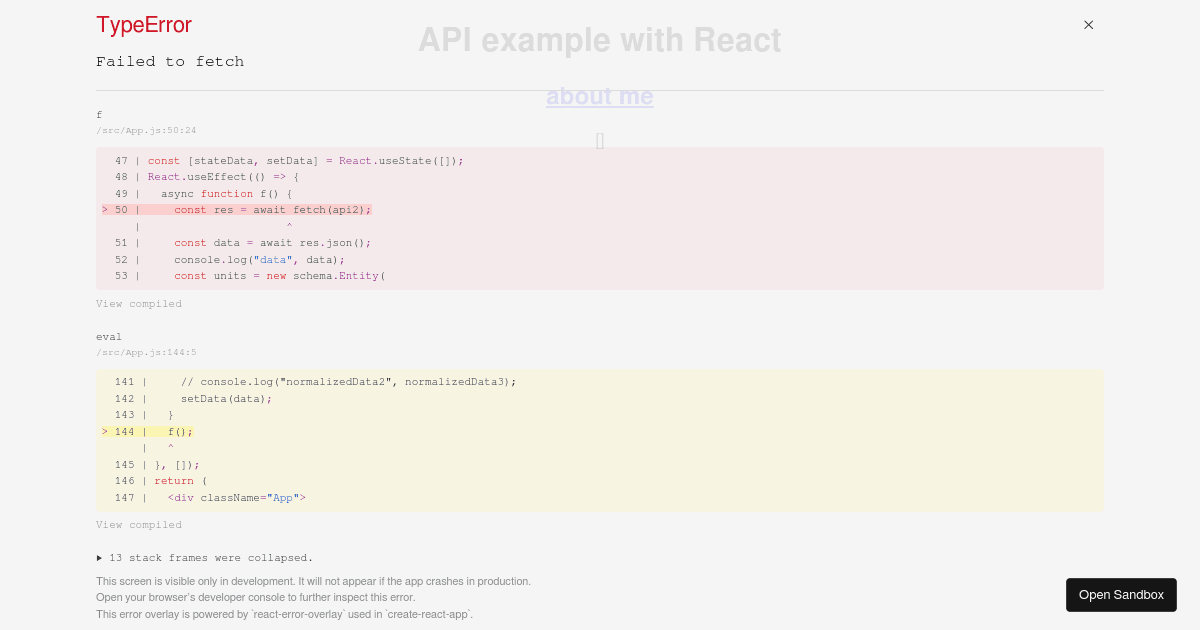 Normalize Example Codesandbox 3138