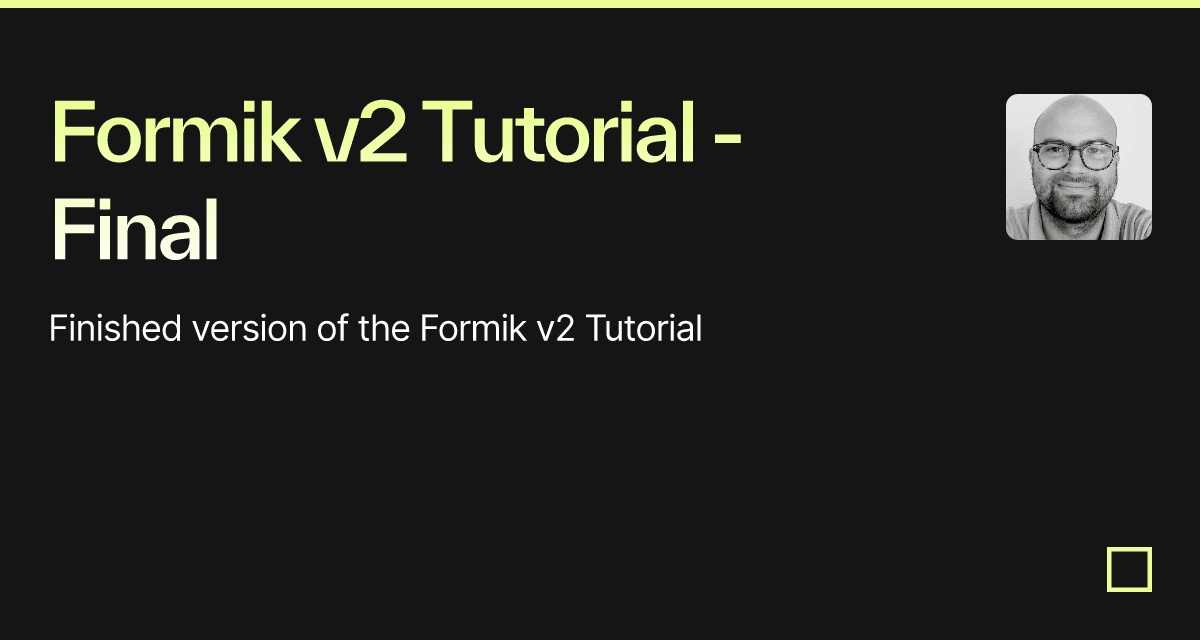 Formik v2 Tutorial - Final - Codesandbox