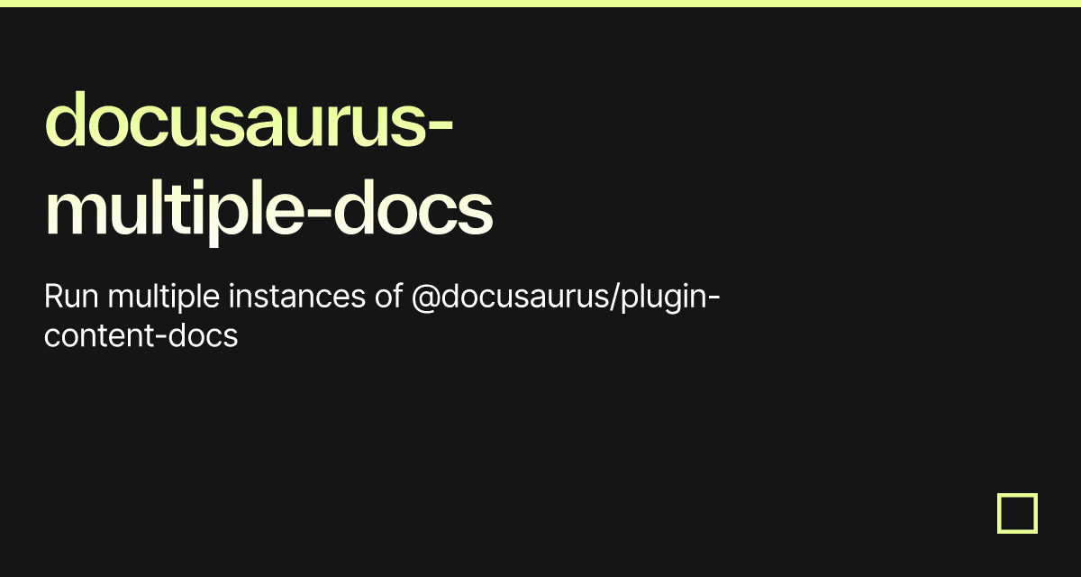 docusaurus-multiple-docs - Codesandbox docusaurus-multiple-docs - Codesandbox