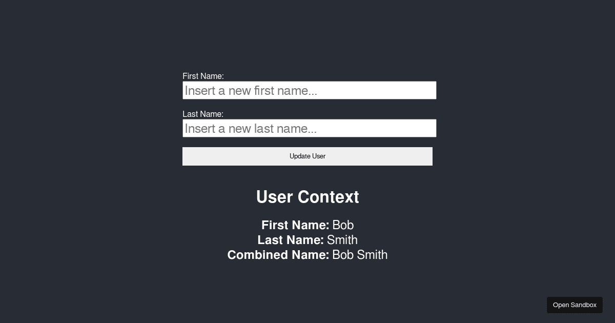 React Contextual State Codesandbox