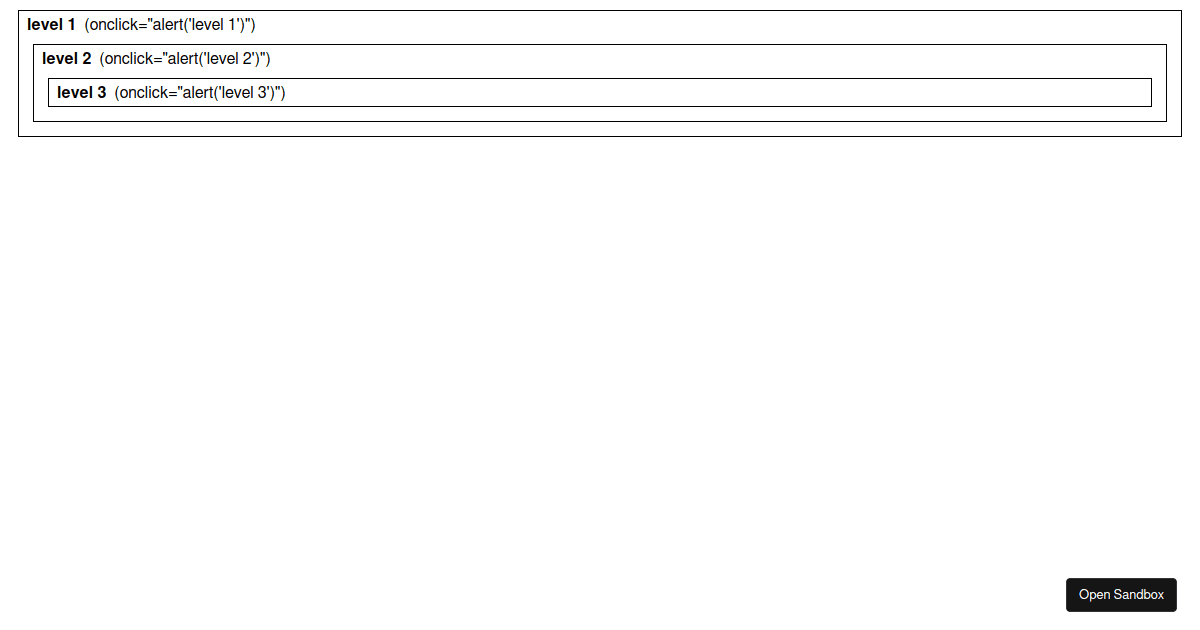 Bubbling Javascript Codesandbox