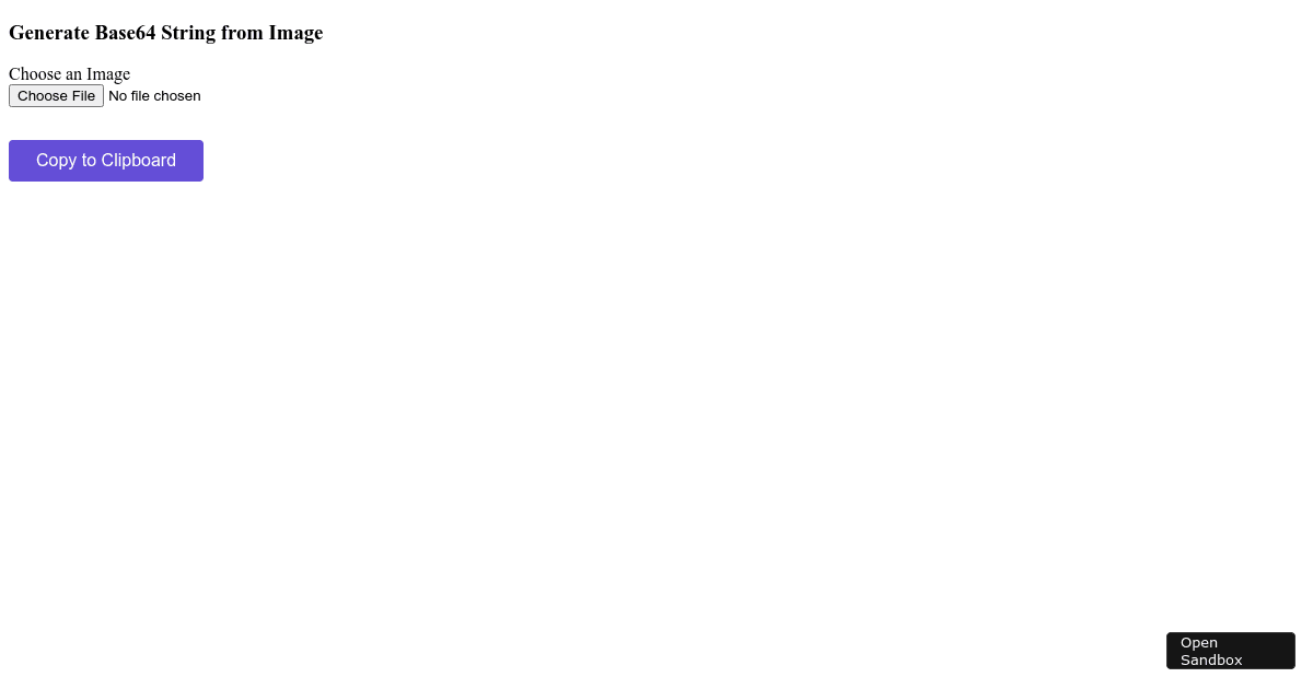 Image to Base64 String - Codesandbox