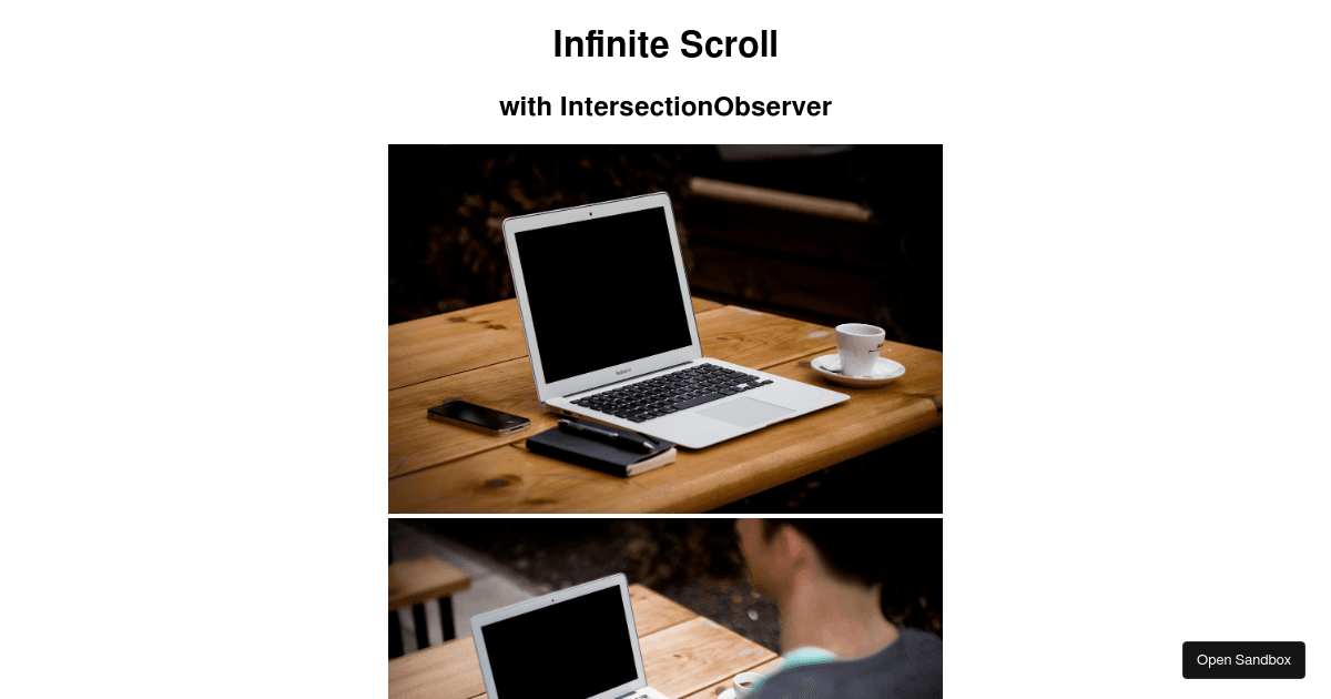 IntersectionObserver(image) - Codesandbox