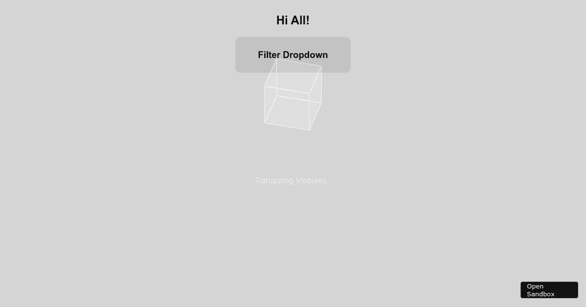 Filter dropdown list - Codesandbox