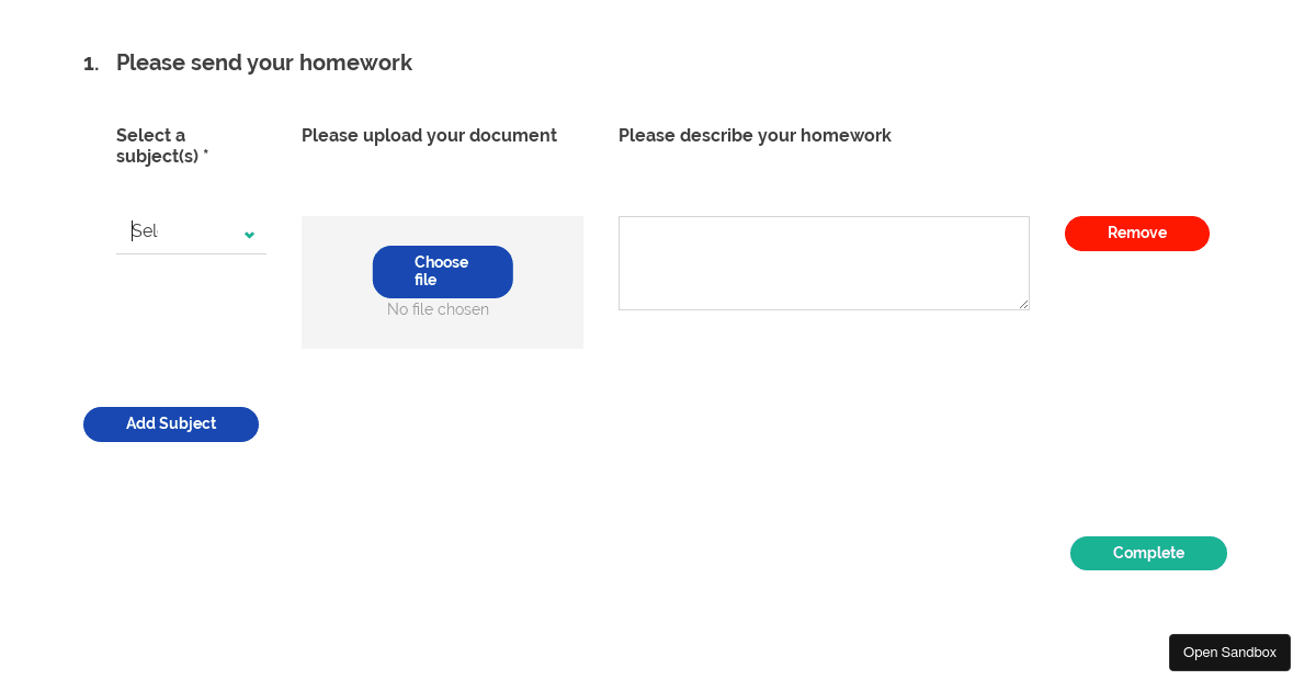 Surveyjs Angular Codesandbox