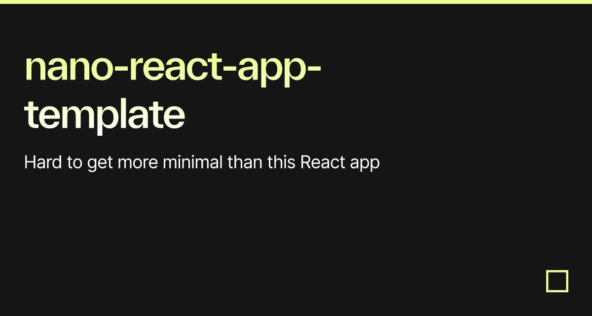 nano-react-app-template - Codesandbox
