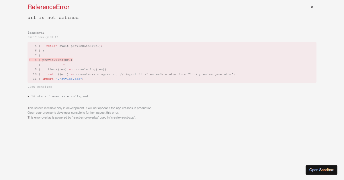 Link preview (forked) - Codesandbox Link preview (forked) - Codesandbox