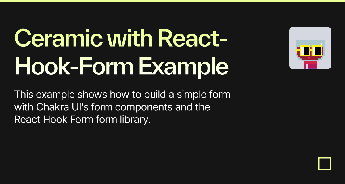 Ceramic with React-Hook-Form Example - Codesandbox