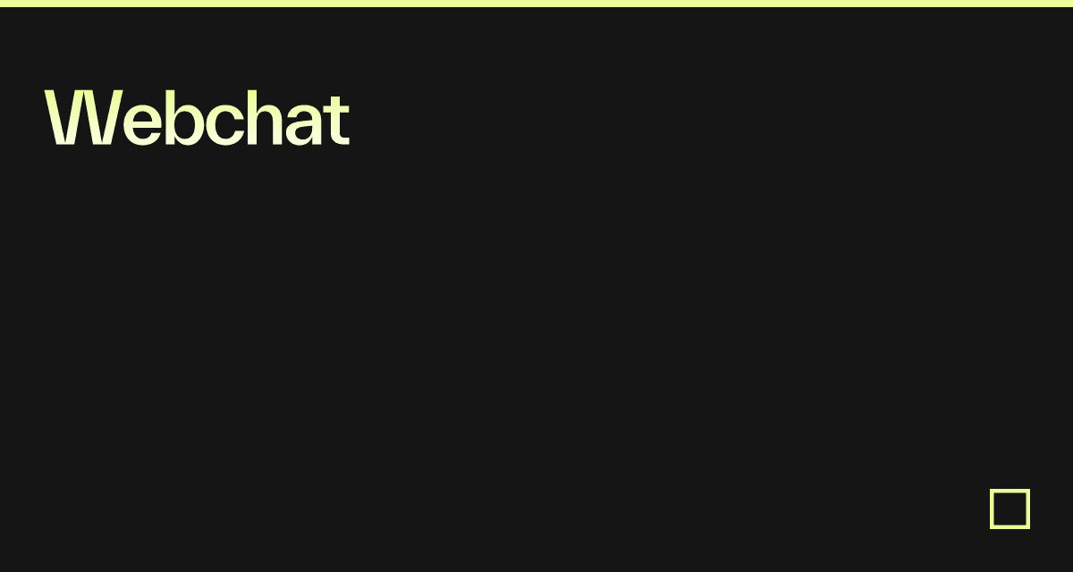 Webchat - Codesandbox