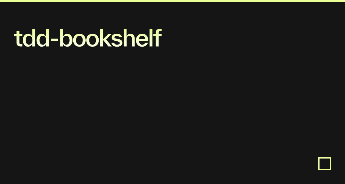 tdd-bookshelf - Codesandbox
