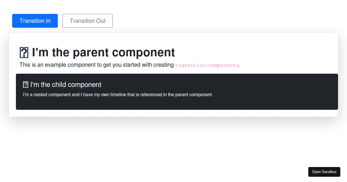 Nesting a timeline within another timeline - Codesandbox
