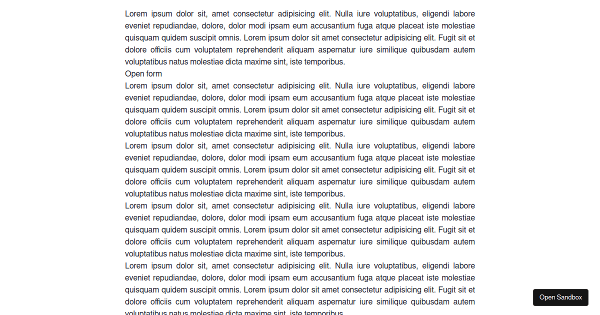 React Modal Form Pop up (forked) - Codesandbox
