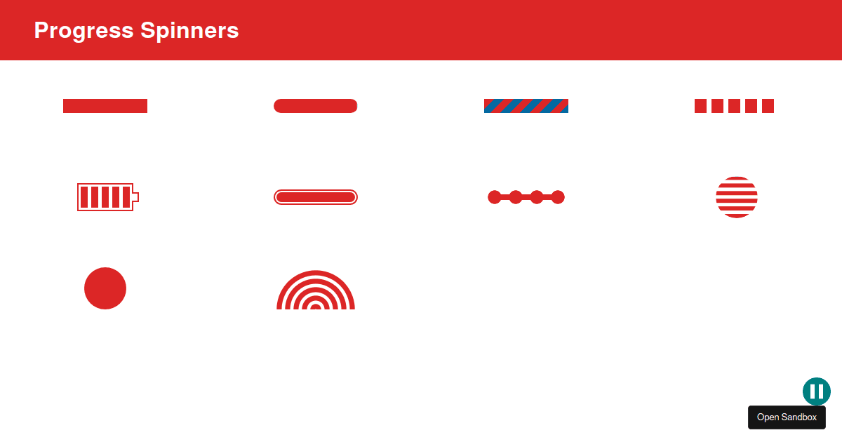 Progress Spinners - Codesandbox