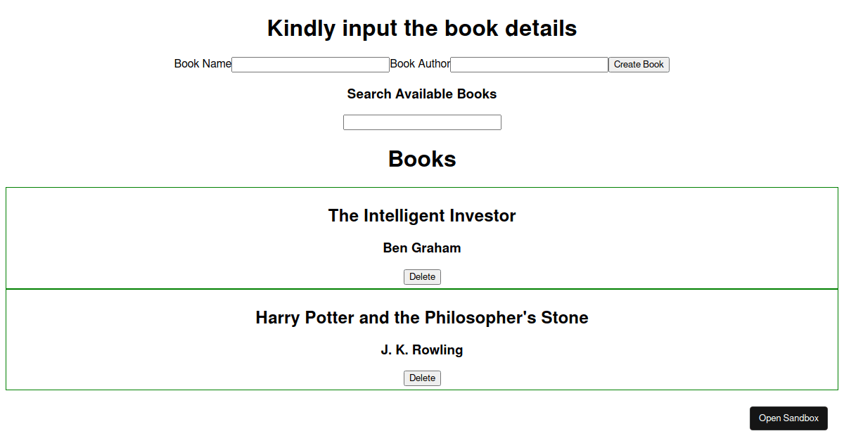 Library - Codesandbox