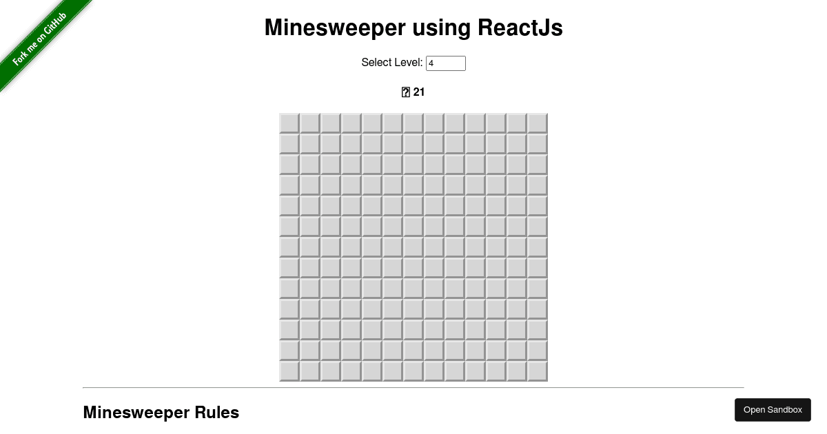 minesweeper - Codesandbox