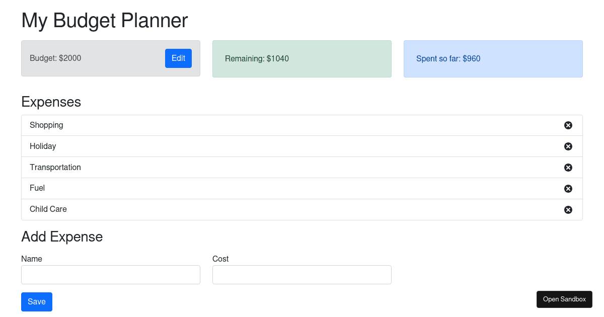 kabaoYmarsintern/Budget_Planner - Codesandbox