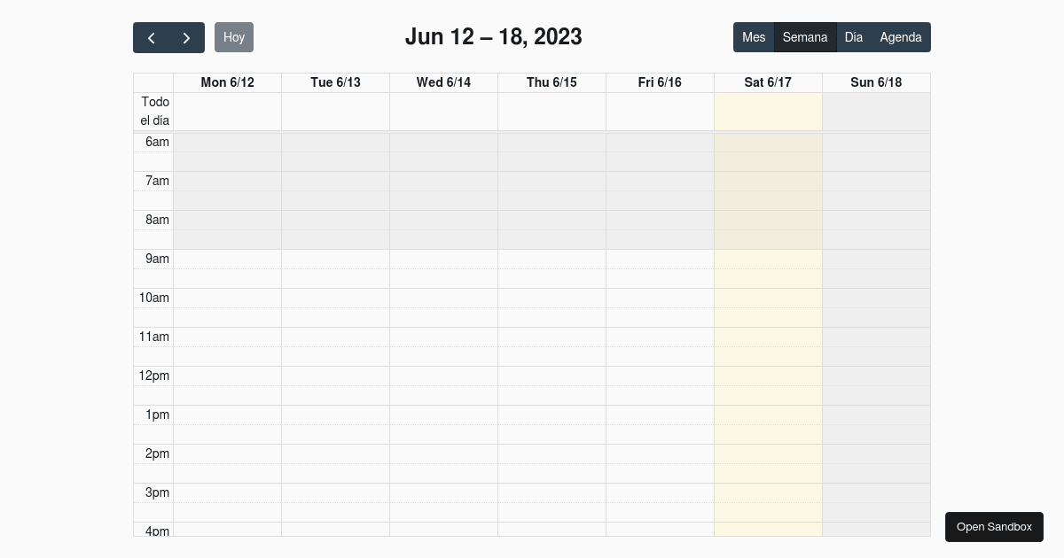 FullCalendar Vue - Codesandbox