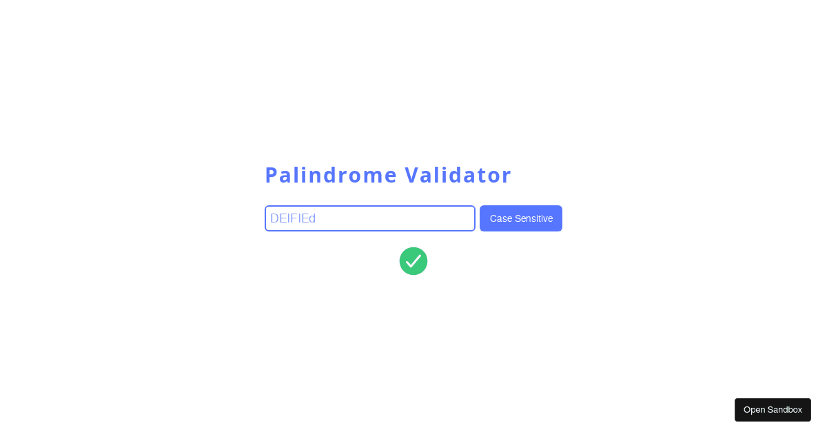 palindrome-validator (forked) - Codesandbox