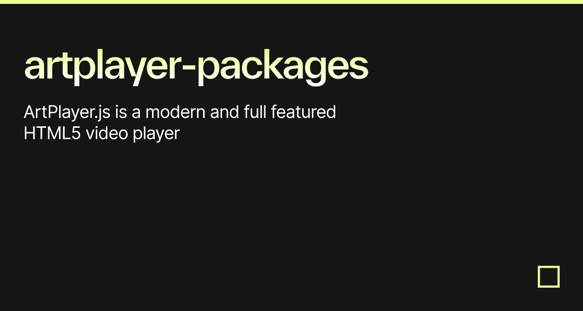 artplayer-packages - Codesandbox