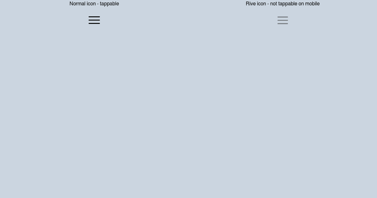 react-tailwind rive animation tap issue - Codesandbox