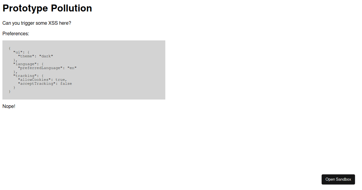 Prototype-Pollution Demo - Codesandbox