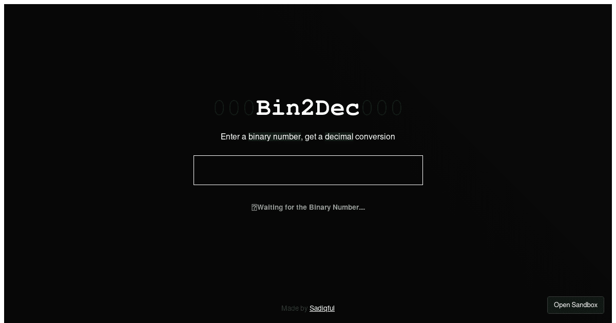binaryconverter - Codesandbox