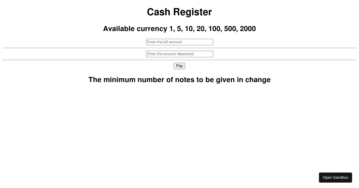 Cash Register - Codesandbox