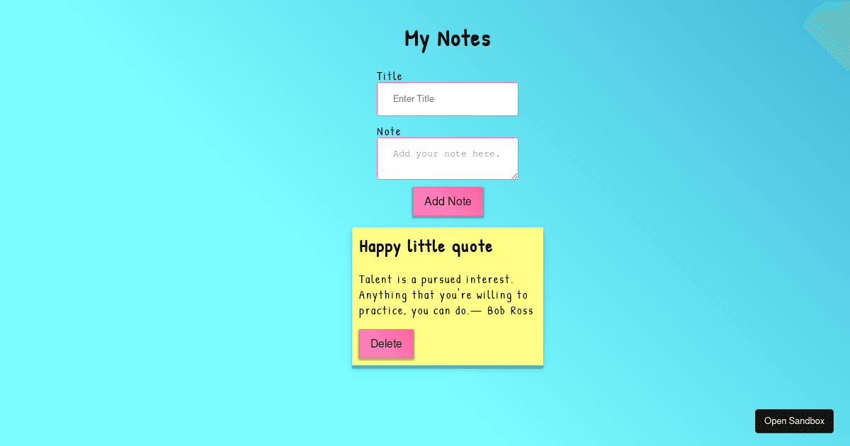 note-taker - Codesandbox