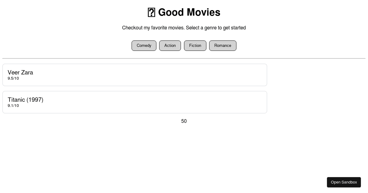 good movie - Codesandbox