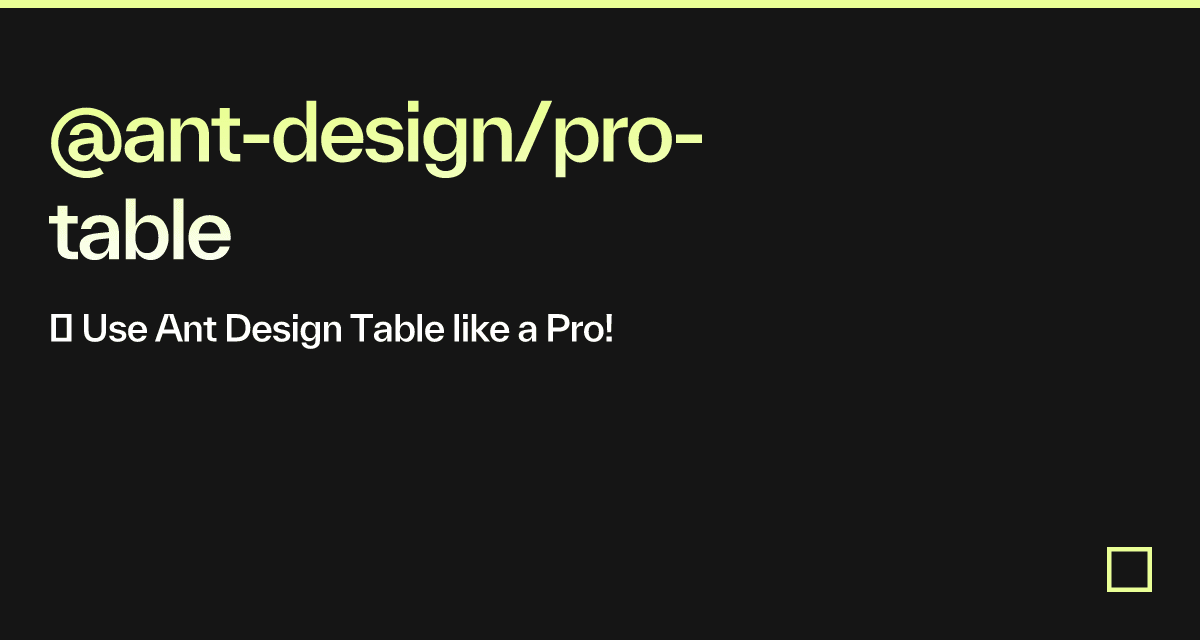 @ant-design/pro-table - Codesandbox