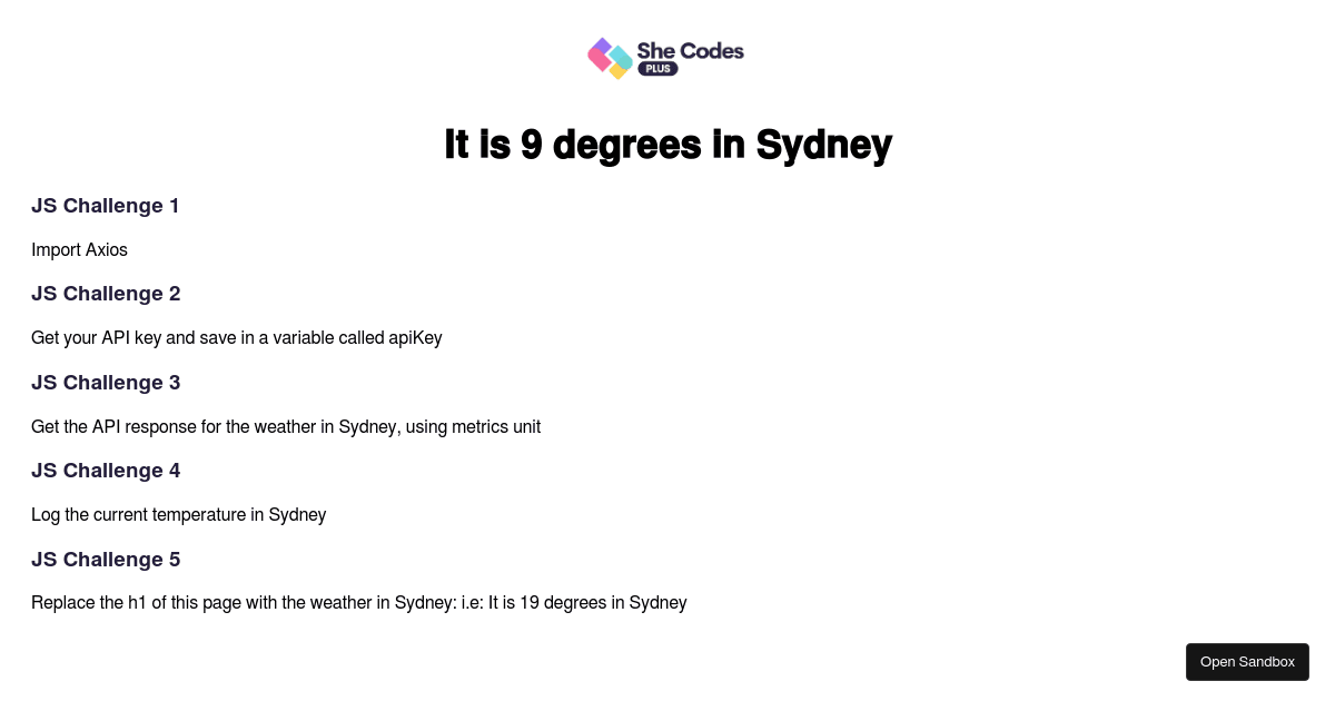 Javascript Open Weather Api Forked Codesandbox