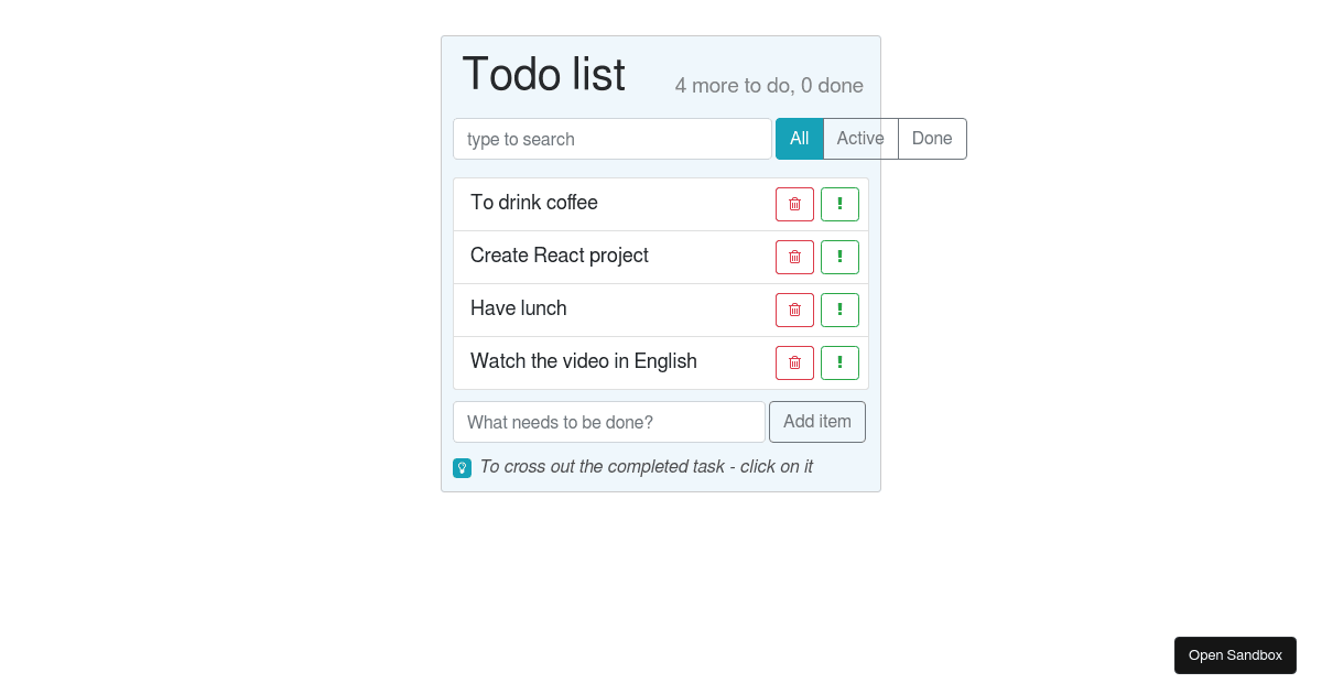 RobertZhukov/Todo-React - Codesandbox