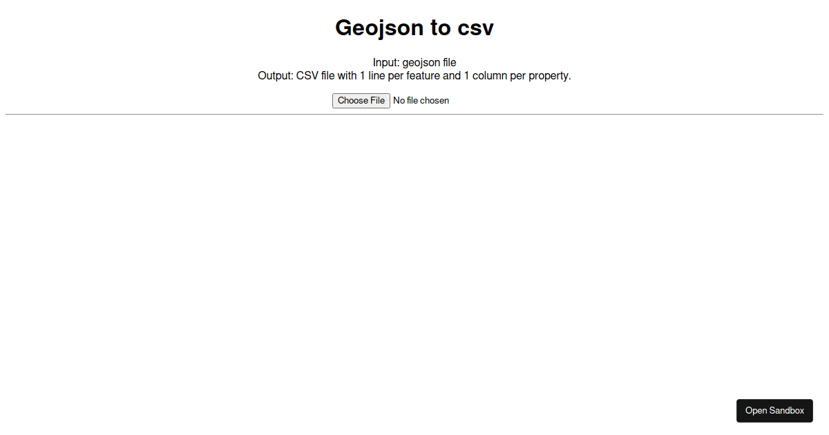 geojson-to-csv - Codesandbox