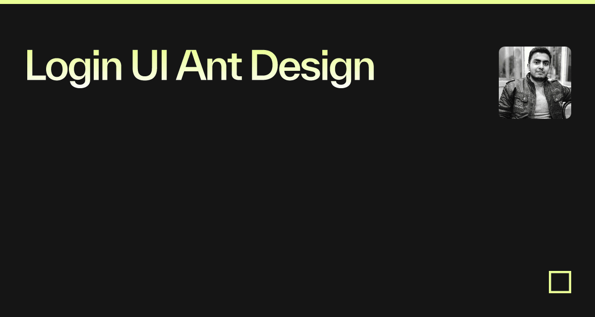 Login UI Ant Design - Codesandbox