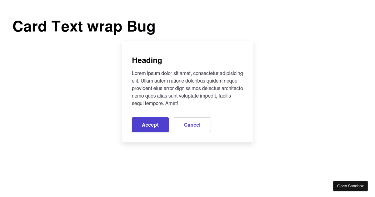 Card Text wrap Bug - Codesandbox