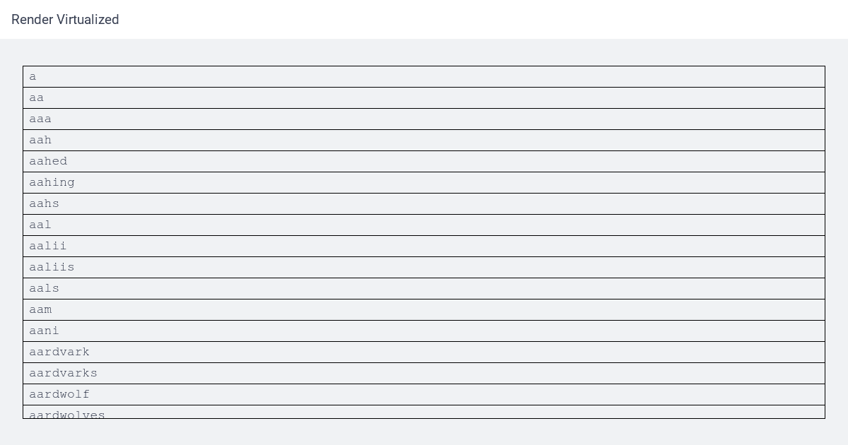FULFLLD - Render Virtualized - Codesandbox